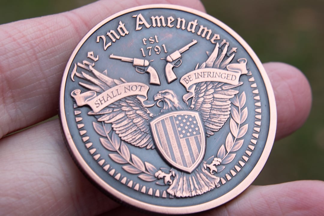 Everyday Carry 2nd Amendment Eagle Antique Patina Coin | Worry Poker ...