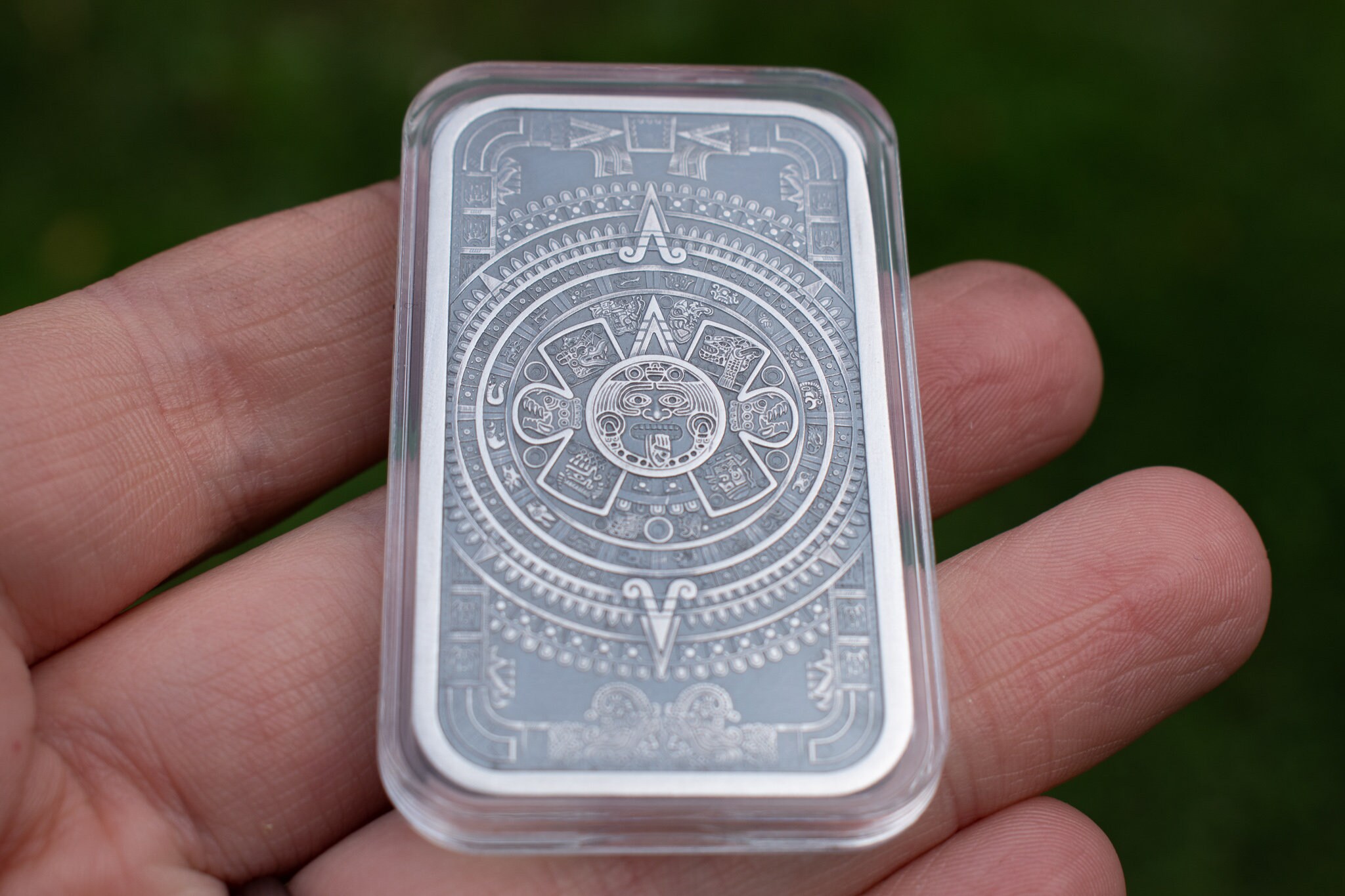 1oz Antiqued Silver Aztec Calendar Bar EDC Fidget Fiddle - Etsy