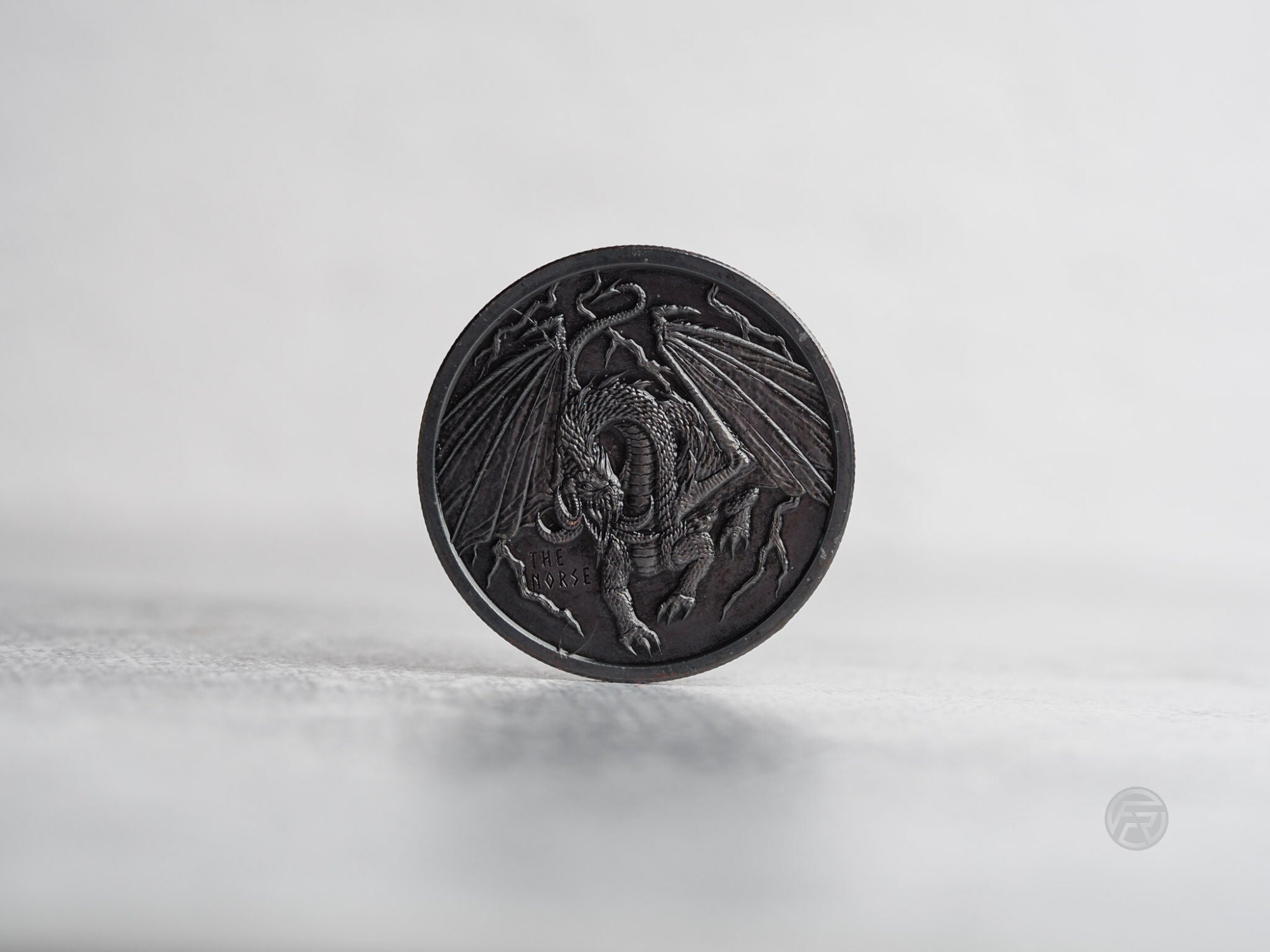 The Norse Dragon Challenge Coin Blackwash Patina Copper Coin | Etsy