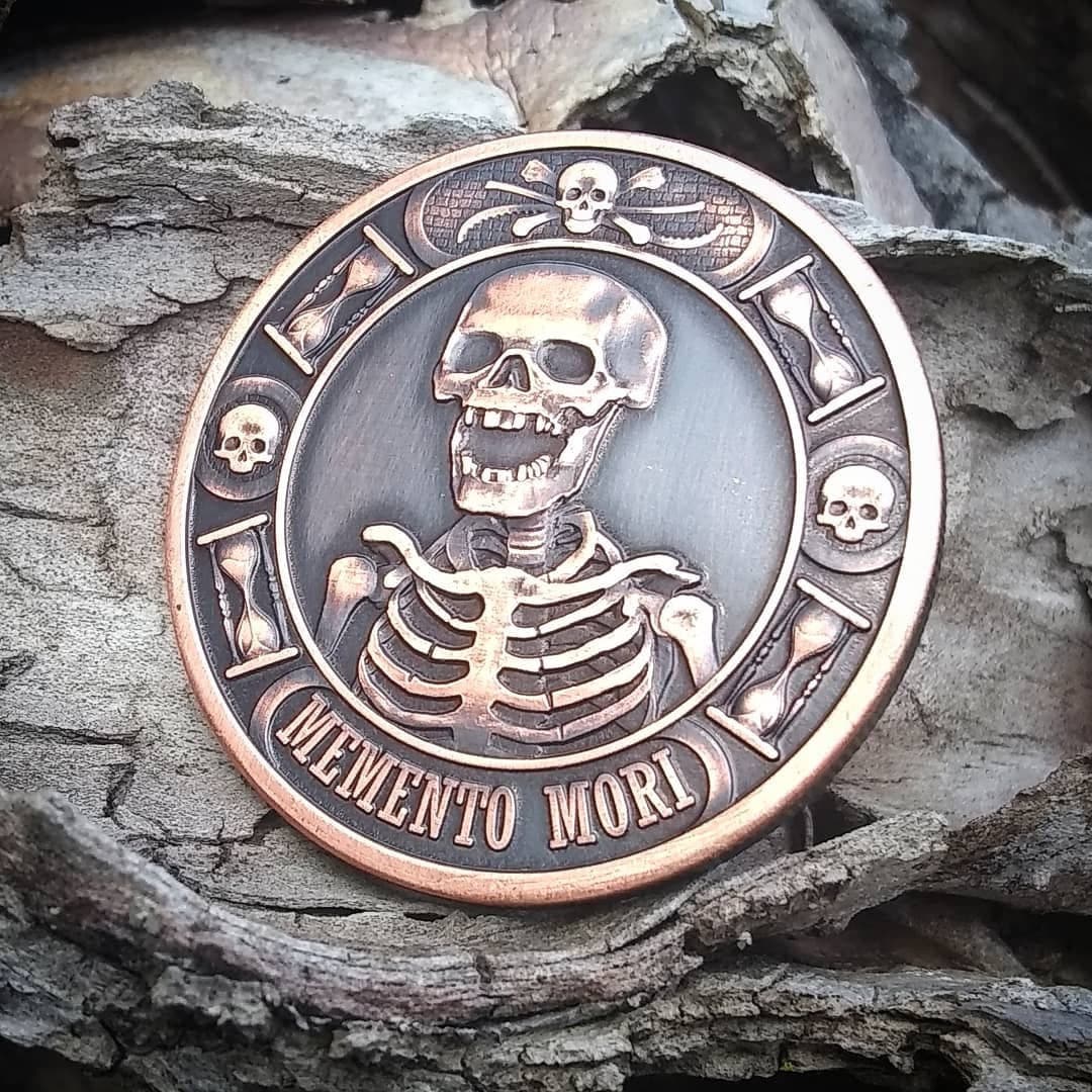 Memento Mori Antique Patina Custom Challenge Coin Medallion | Hobo ...
