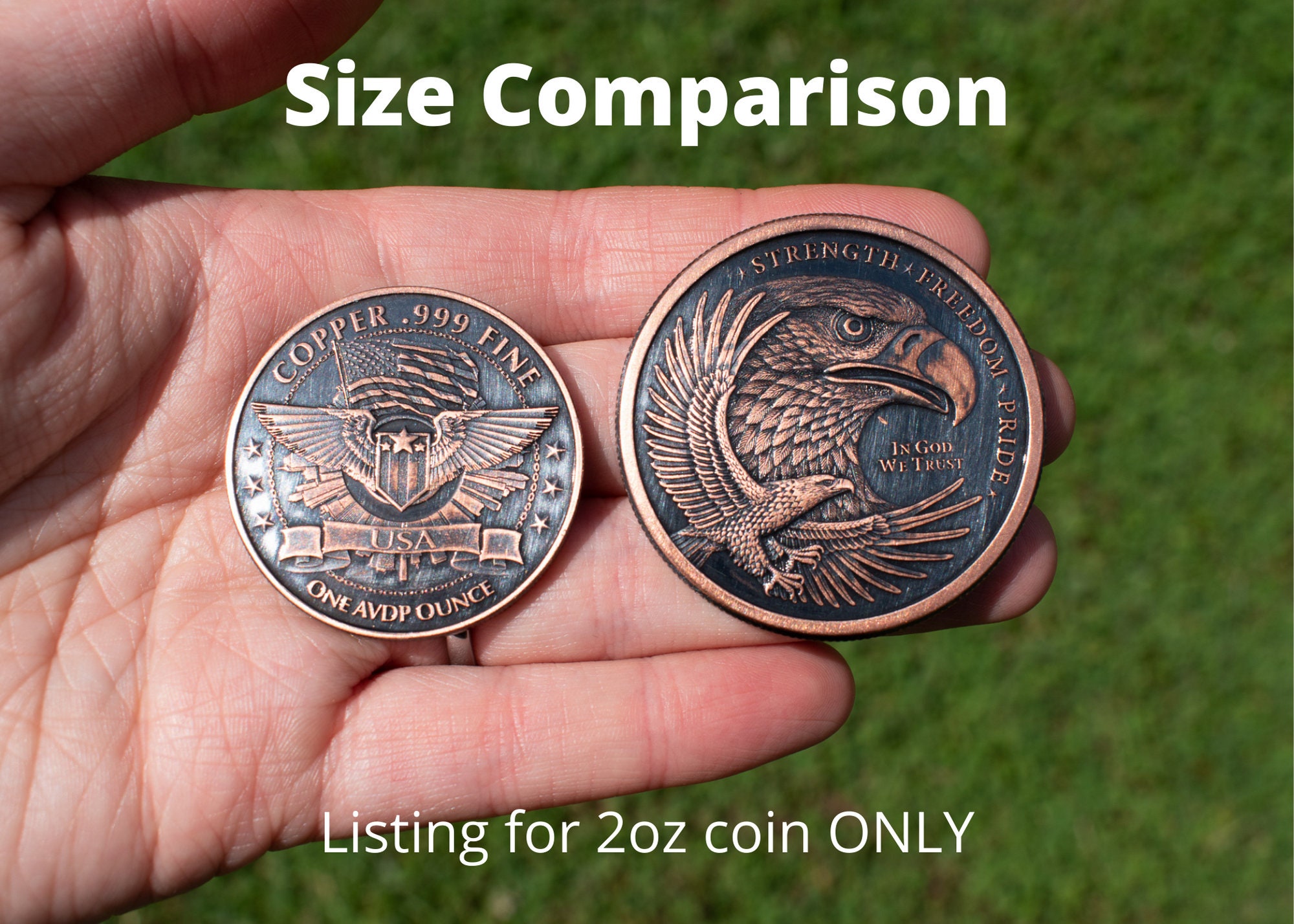 Large 2oz American Eagle Challenge Coin Strength Freedom - Etsy