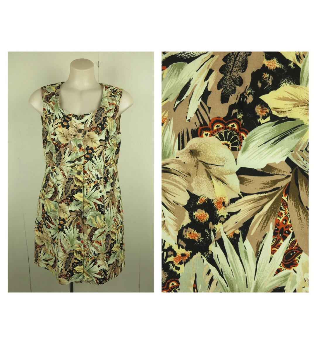 Women's Hawaiian Beach Dress, Tropical Sleeveless Summer Aloha Dress ...