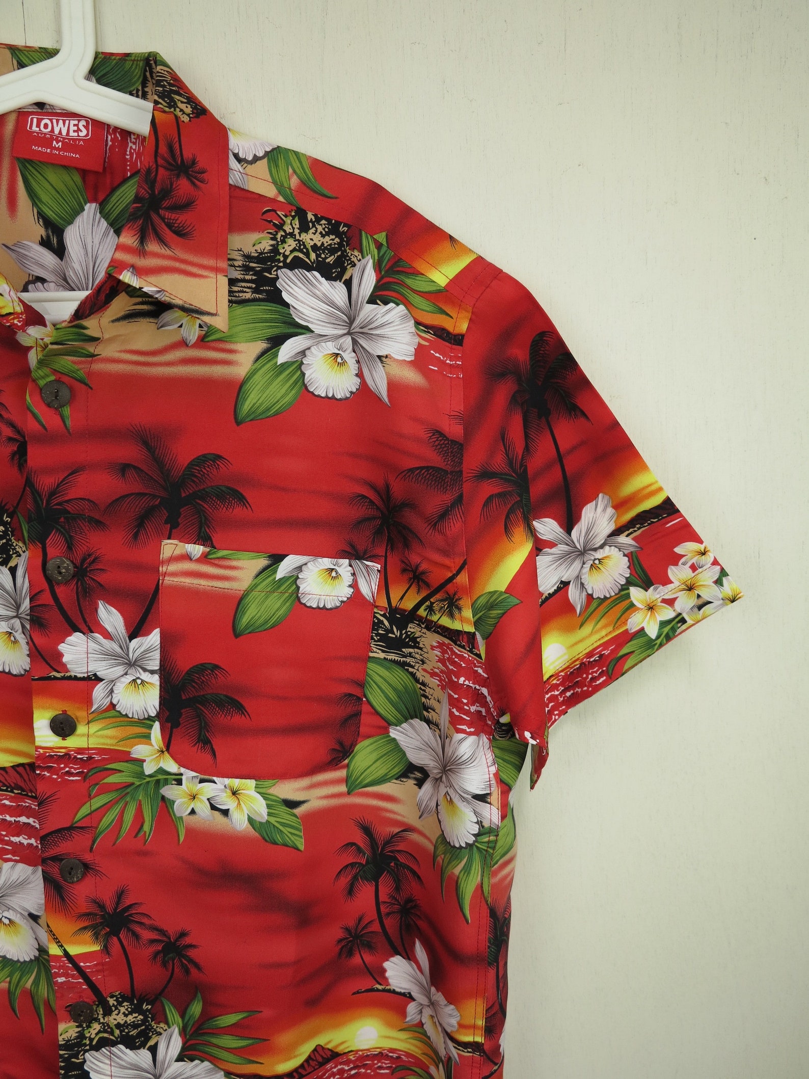 Red Hawaiian Shirt / Mens Tropical Print Shirt / Vintage Beach - Etsy