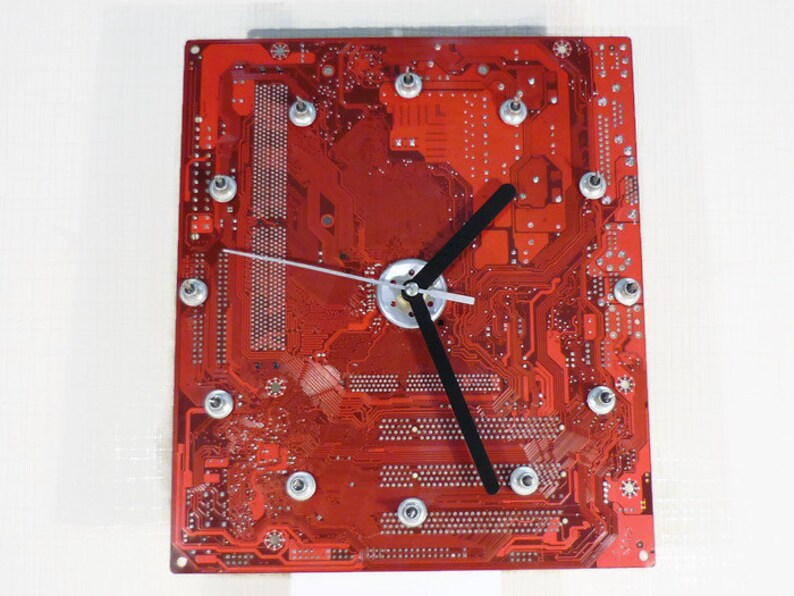 Wall clock Recycled Computer motherboard clock Geeky Wall | Etsy