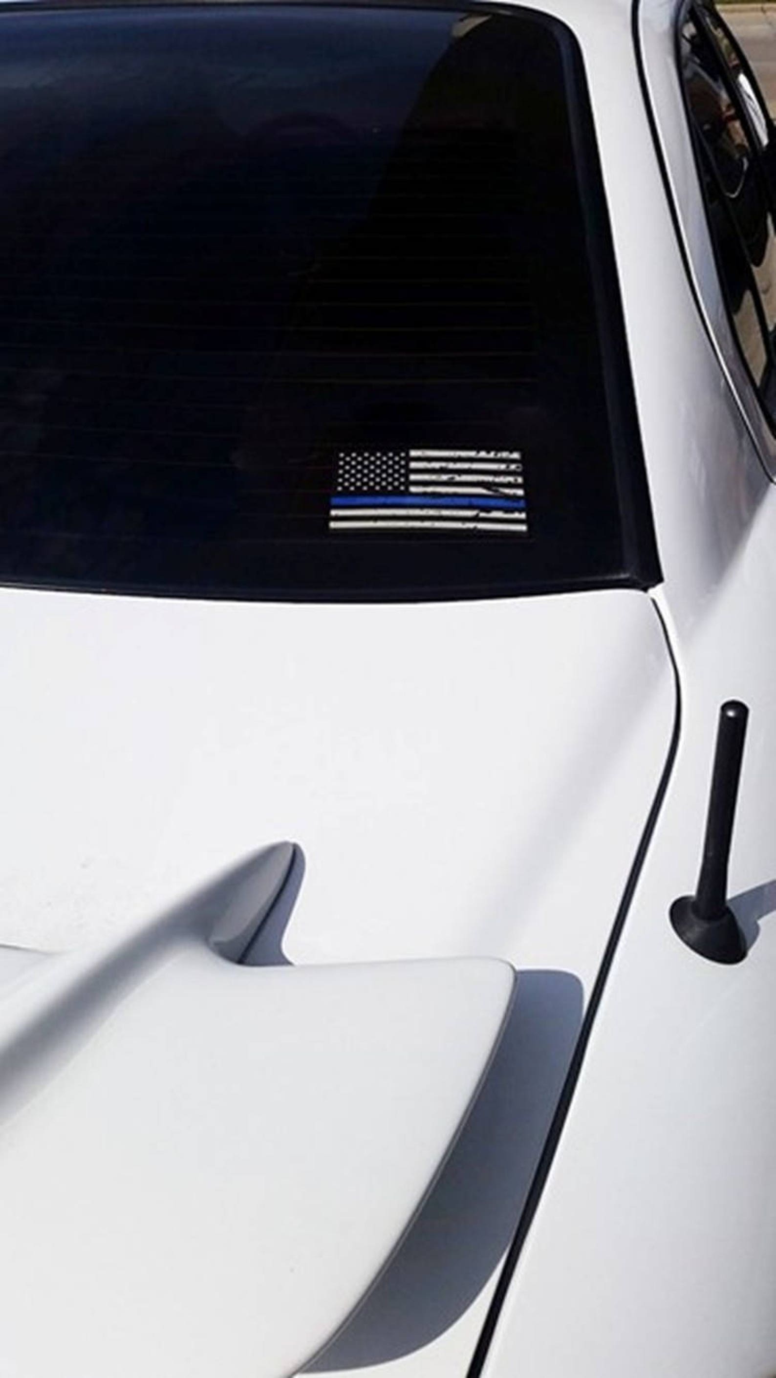 Tattered Blue Line Flag Thin Blue Line Vinyl Sticker Police Sticker ...