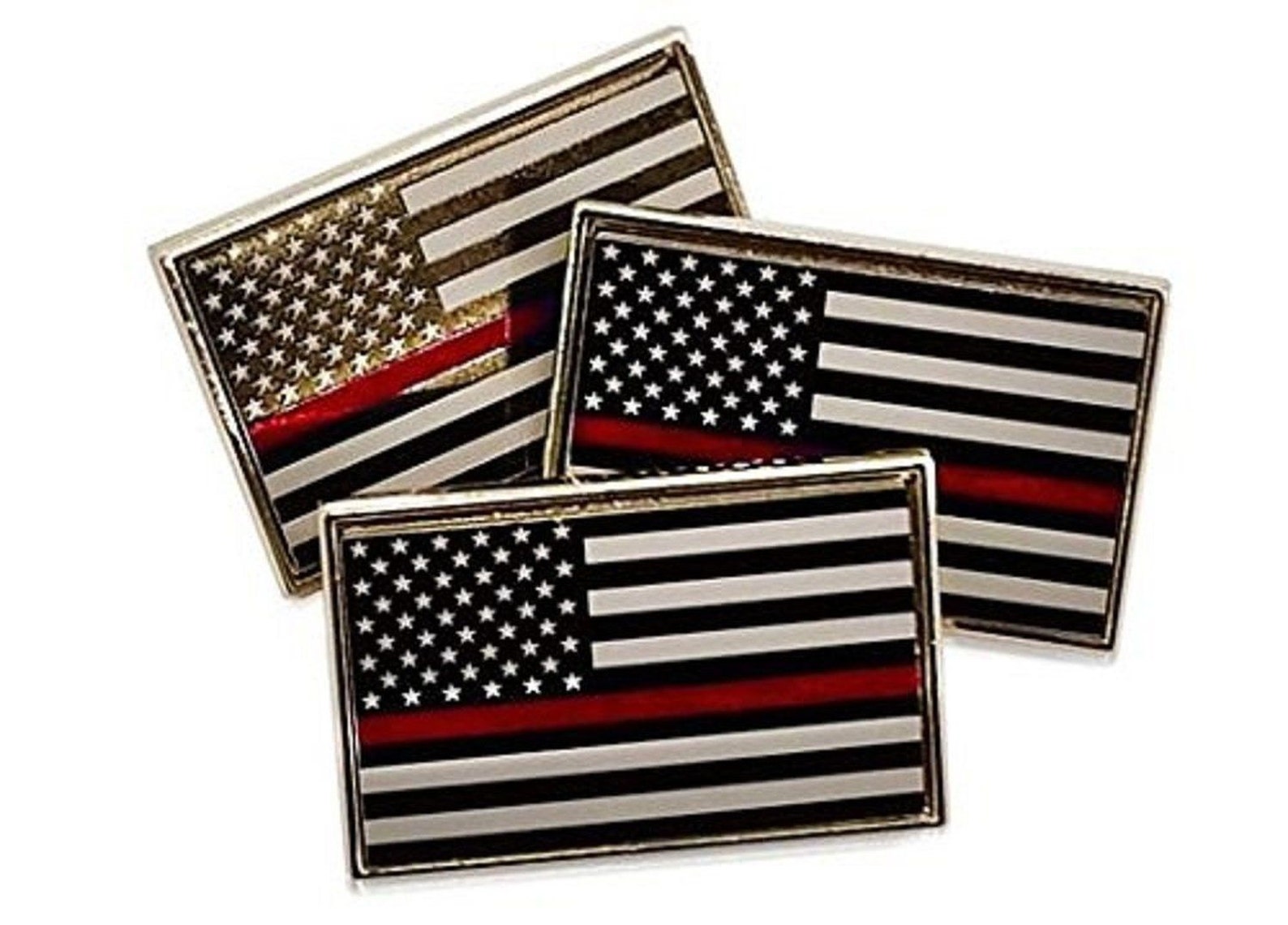 Thin Red Line Fire Fighter Support Flag Lapel Pin Tie Tack free ...