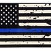 Tattered Blue Line Flag Thin Blue Line Vinyl Sticker Police Sticker ...