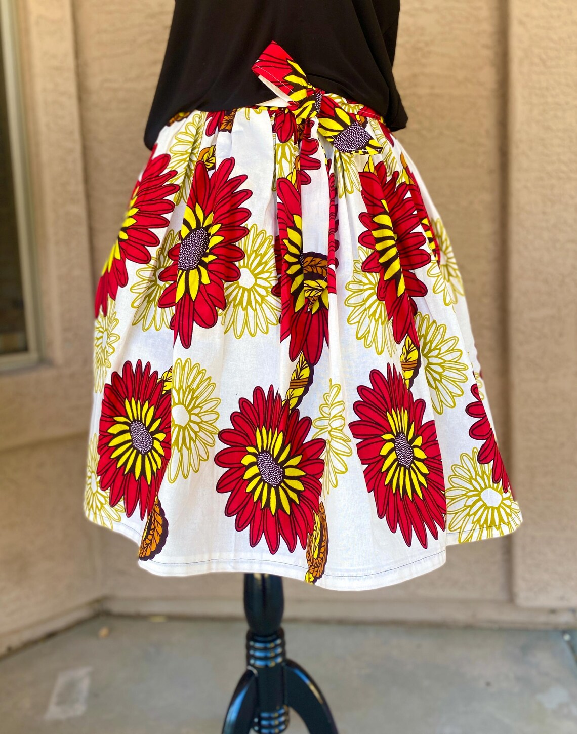 Mala African Skirt With Pockets and Sash Various Ankara Skirts African ...