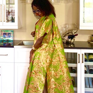 Mona Kimono Women, Boubou Brocade Dress Rich Auntie, Bubu Dress Kaftan, Royalty Dress, Green ...