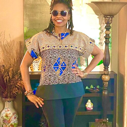 African Print and Chiffon Top Ankara Top African Clothing - Etsy