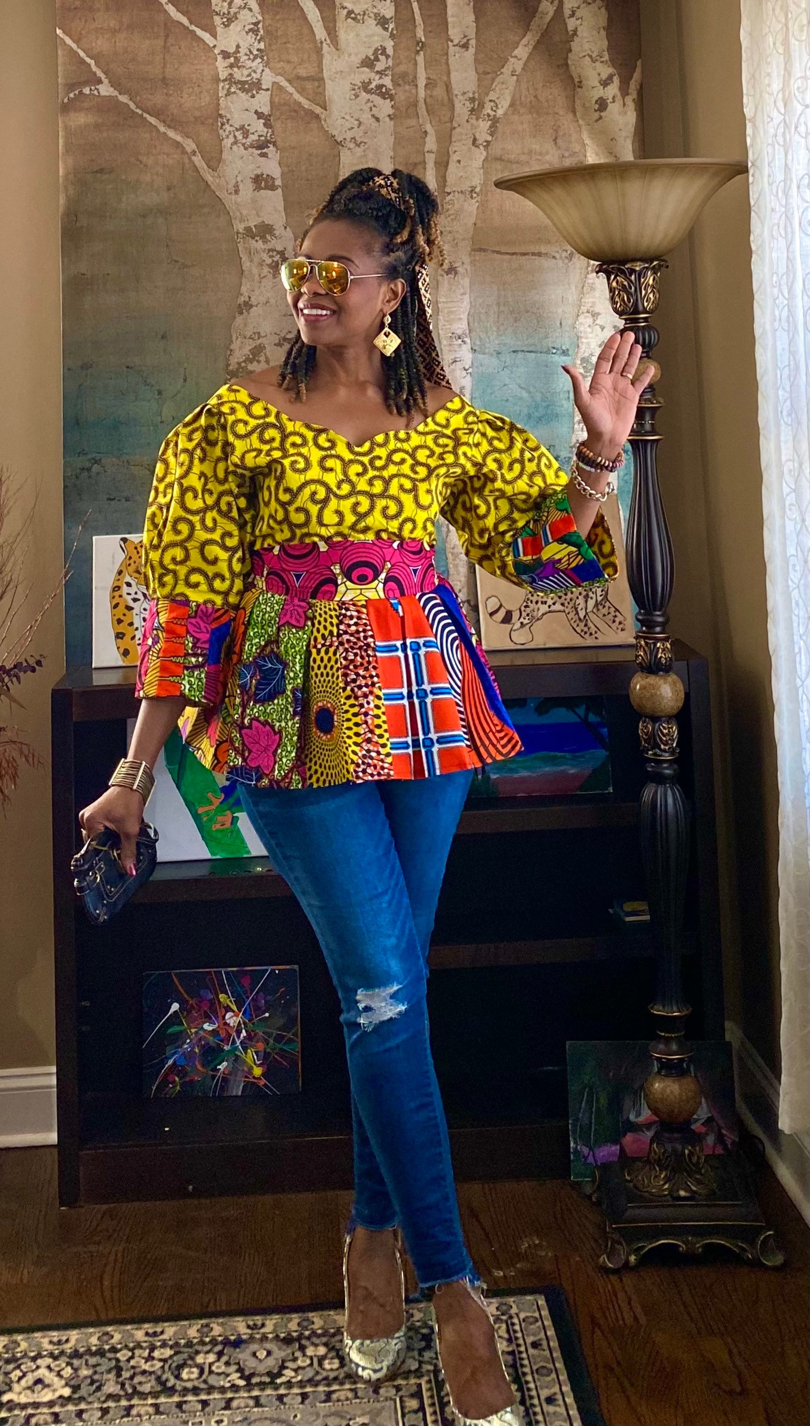 Women's African Top Ankara Peplum African Print Top MONILA - Etsy