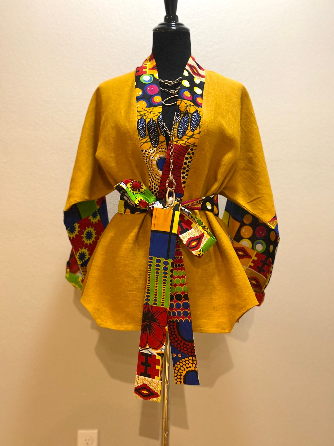 Mani Linen Kimono Linen Kimono Robe Kimono Women Mustard Linen Top - Etsy