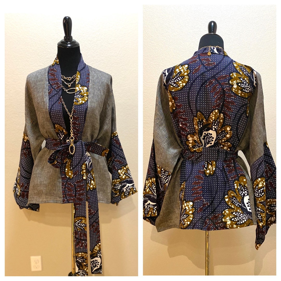 Gabby Linen Kimono Linen Kimono Robe Kimono Robe Women Gray Linen Top ...