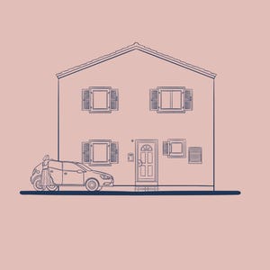 First Home Gift, Personalized House Portrait, House Line Art, New Home ...