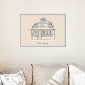 Personalized House Portrait, Custom Illustration, House Line Art, New ...