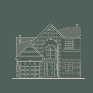 First Home Gift, Personalized House Portrait, House Line Art, New Home ...
