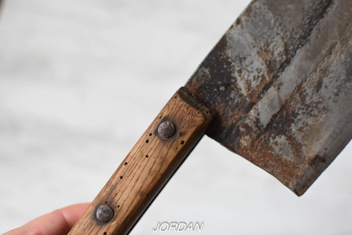 Vintage Large Forged Meat Cleaver//primitive Meat Kitchen - Etsy