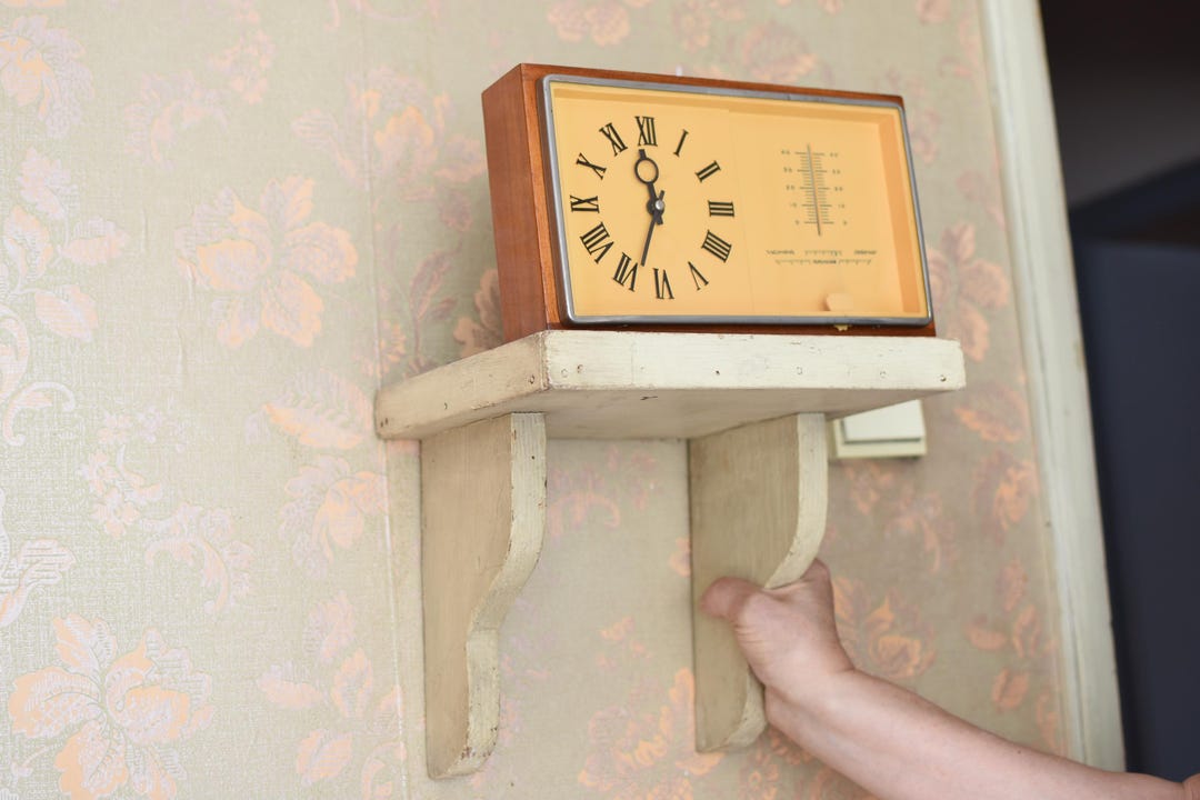 Retro Wooden Clock Stand//vintage Wall Stand//old Wooden Stand//retro ...