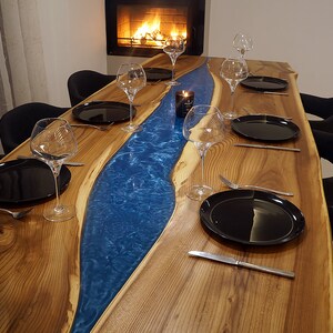 102" Live Edge Dining Blue River Table Made in a Modern Rustic Finish ...