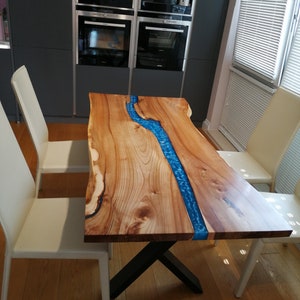 Live Edge Dining Blue River Table Made in a Modern Rustic Finish With ...