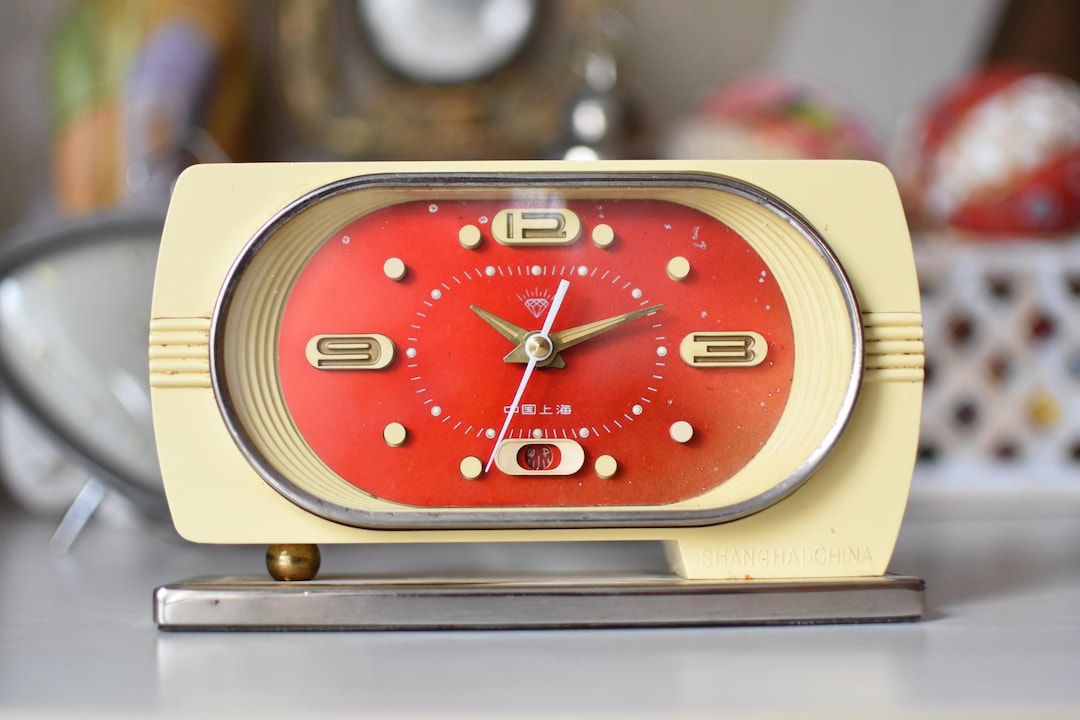 Rare Vintage Large Mechanical Alarm Clock//chinese Alarm Clock 60s ...