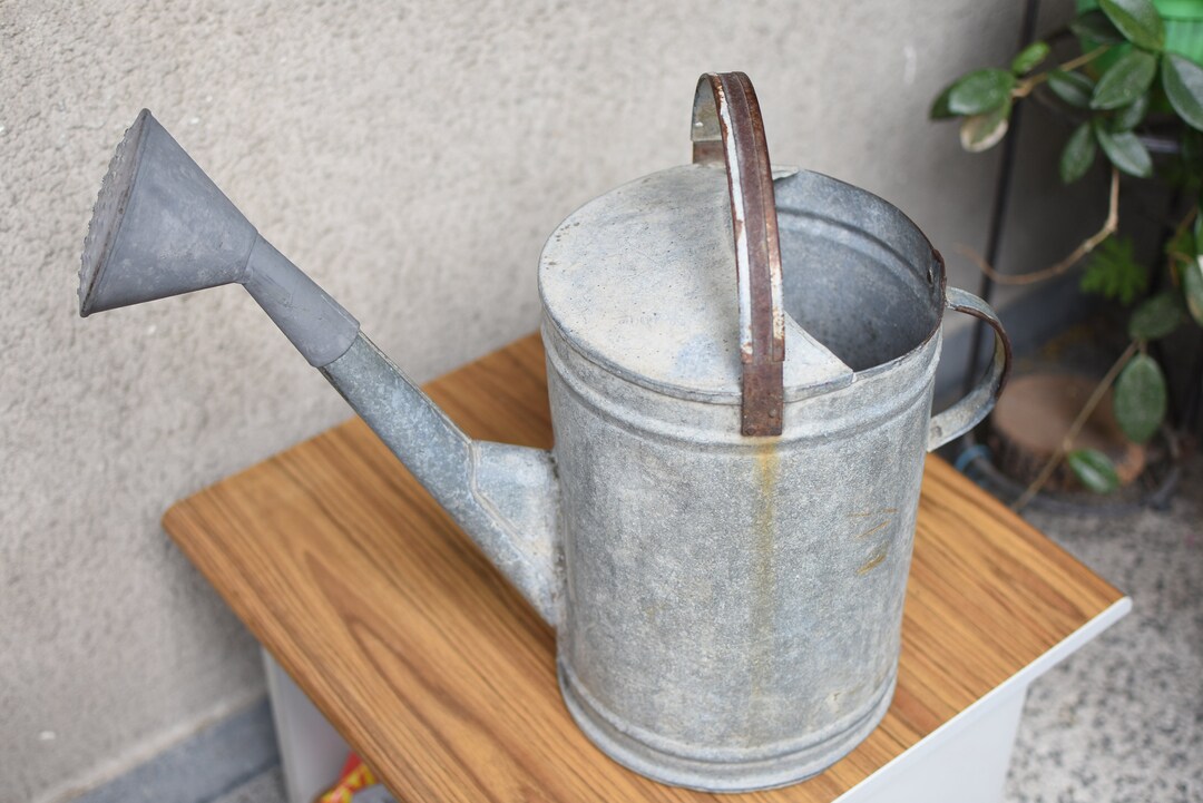 Vintage Old Large Watering Can//french Galvanized Watering Can ...