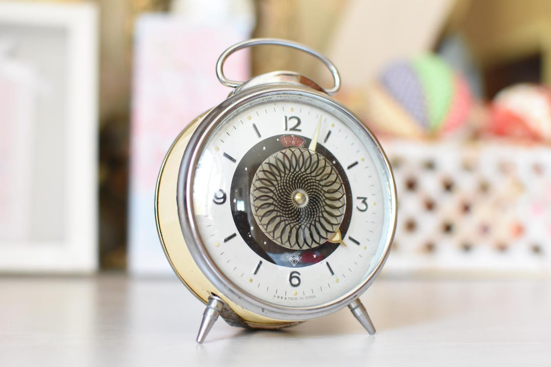 Vintage Large Mechanical Alarm Clock//chinese Alarm Clock 60s//working ...