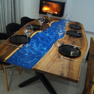 102" Live Edge Dining Blue River Table Made in a Modern Rustic Finish ...