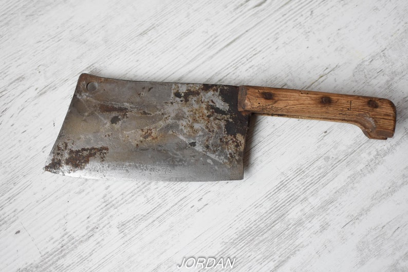 Vintage Large Forged Meat Cleaver//primitive Meat Kitchen - Etsy