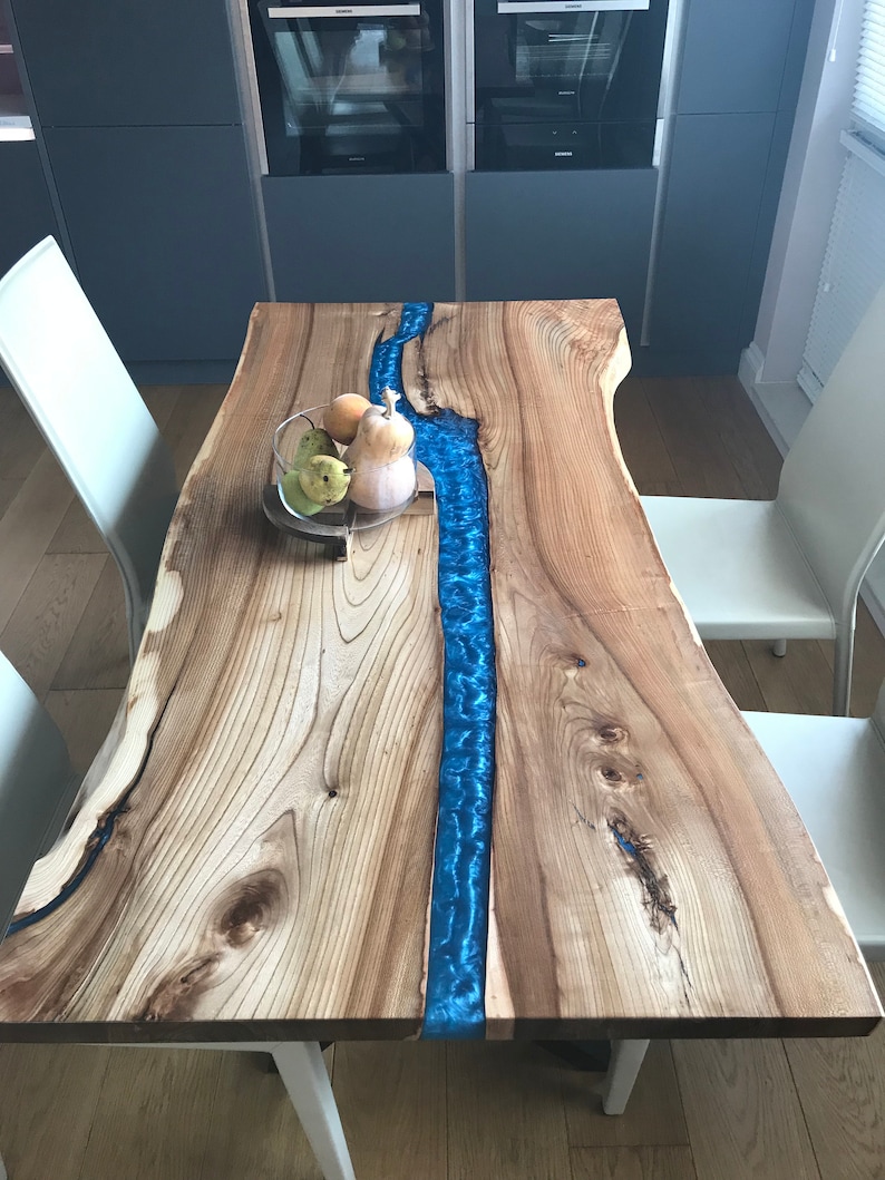 Live Edge Dining Blue River Table Made in a Modern Rustic Finish With ...