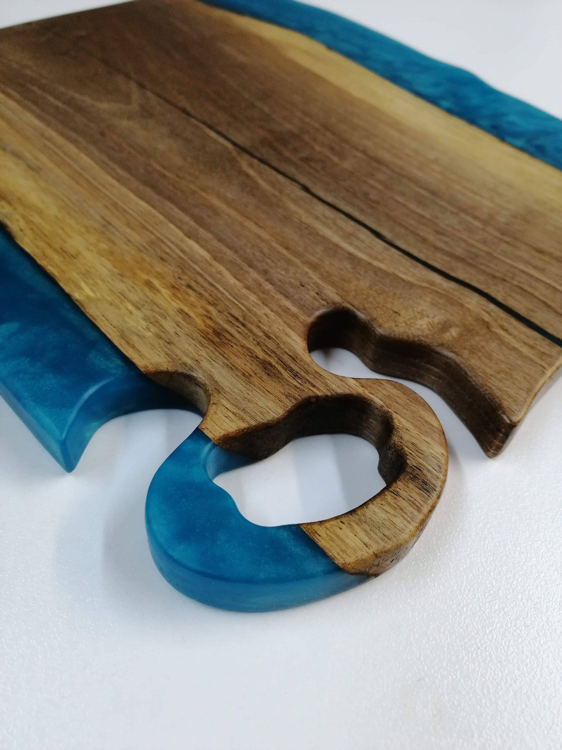 Live Edge River Walnut Rustic Cutting Board/turquoise Small Serving ...