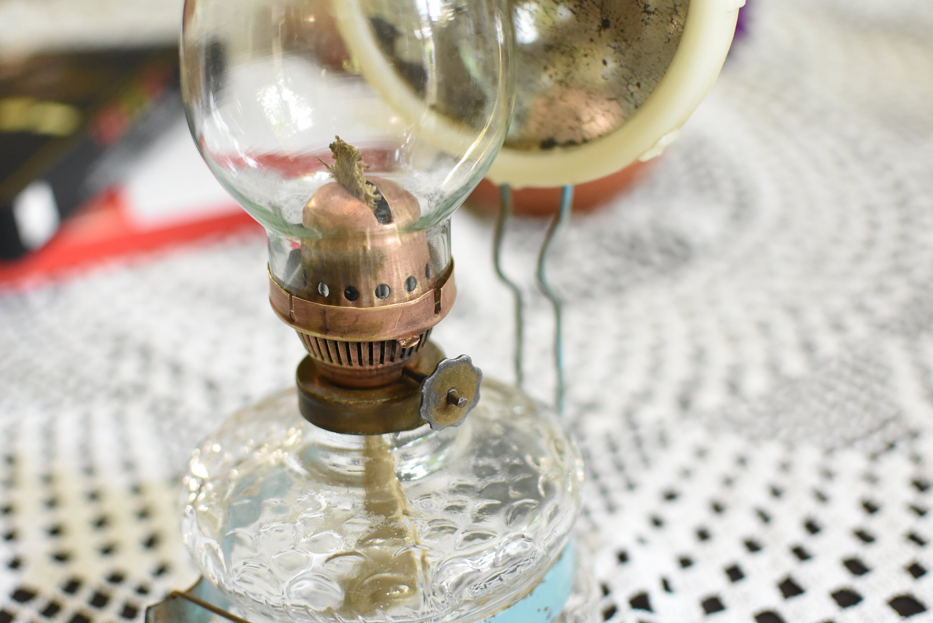 Vintage Clear Glass Gas Lantern//old Wall Lamp//glass Oil Lamp - Etsy