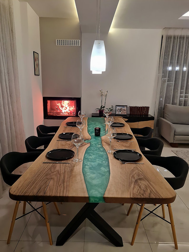 102 Live Edge Dining Green River Table Made in a Modern - Etsy