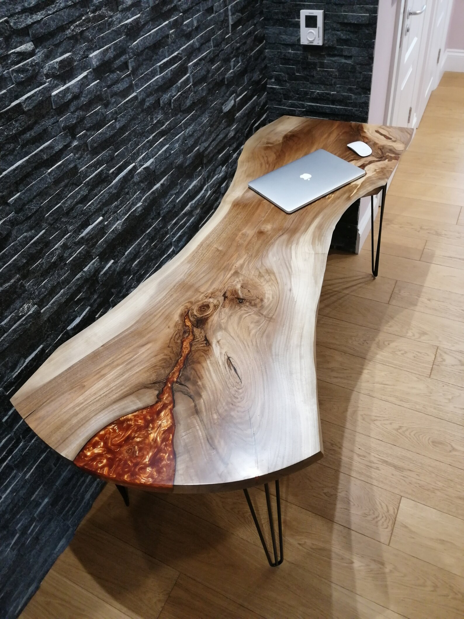 Walnut Live Edge Desk River Table //desk Custom//made to | Etsy