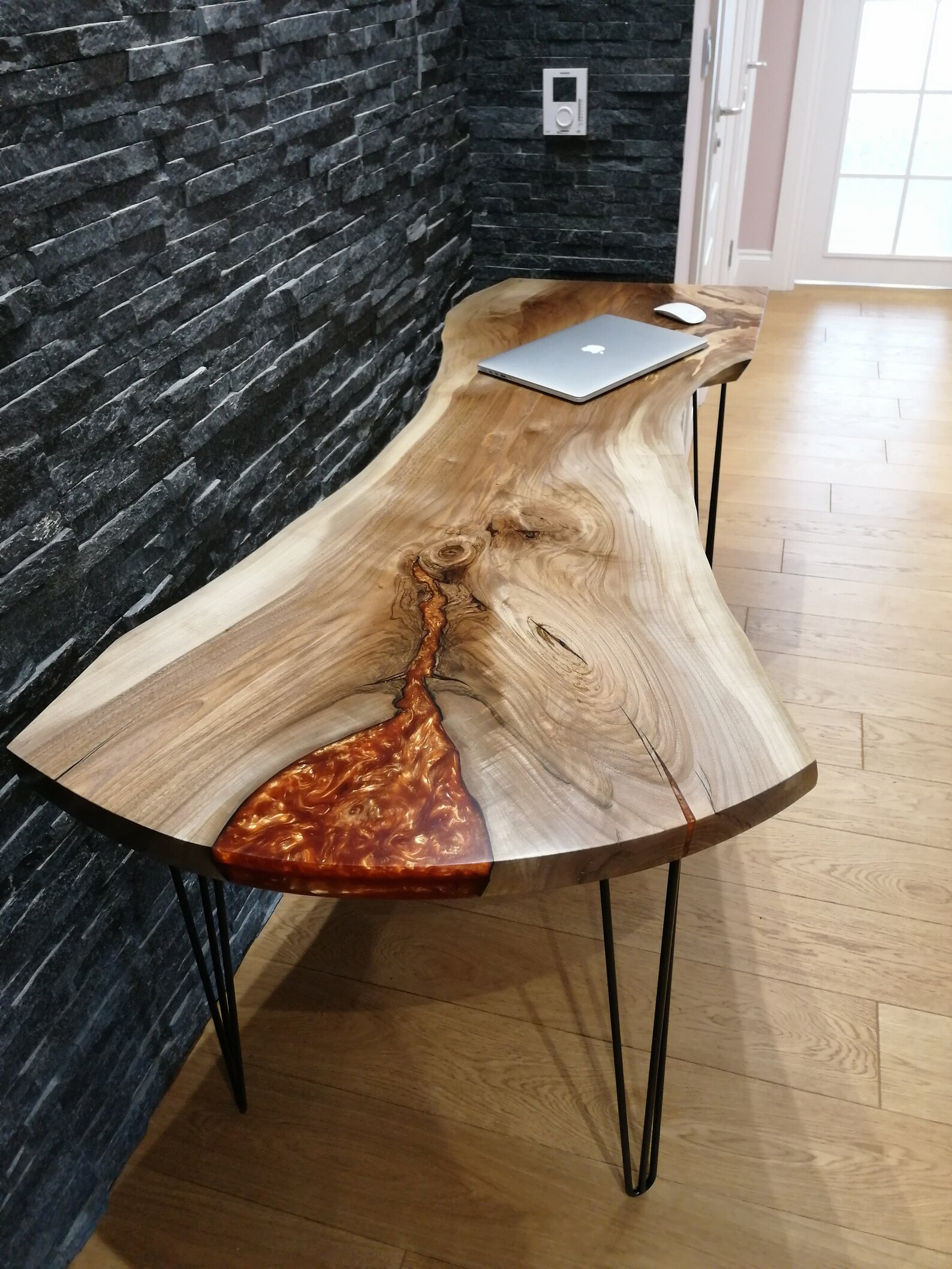 Walnut Live Edge Desk River Table //desk Custom//made to | Etsy