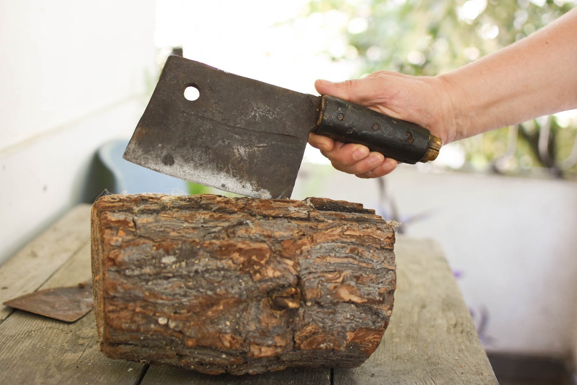 Vintage Large Forged Meat Cleaver//primitive Meat Kitchen | Etsy