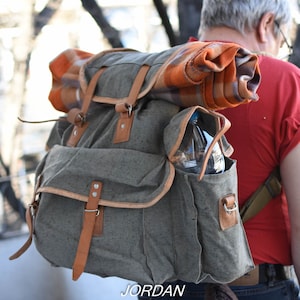 Never Used=large Vintage Hunting Canvas Backpack/camping Backpack ...