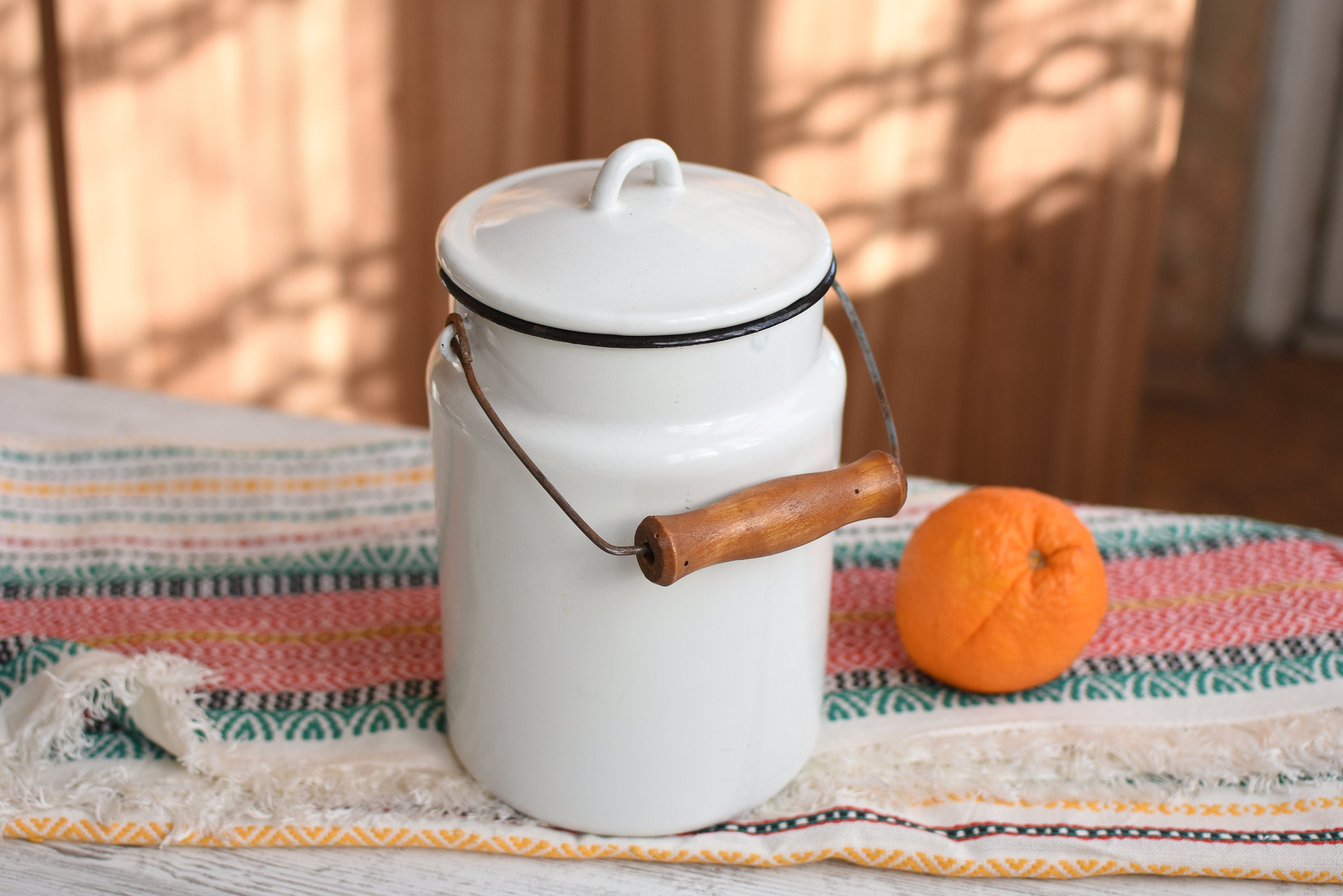 Vintage Soviet Enamelware//antique Milk Container//old Milk Can ...