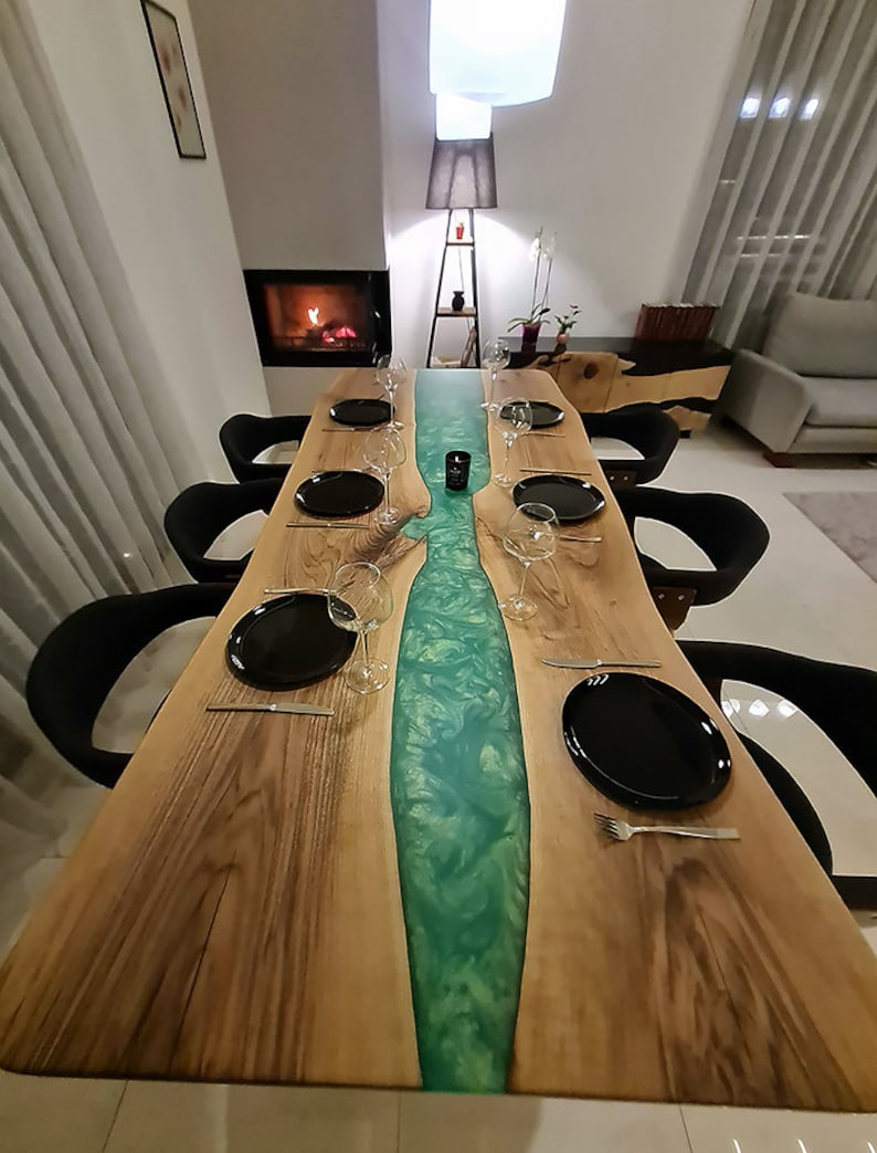 102 Live Edge Dining Green River Table Made in a Modern - Etsy