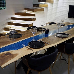 102" Live Edge Dining Blue River Table Made in a Modern Rustic Finish ...