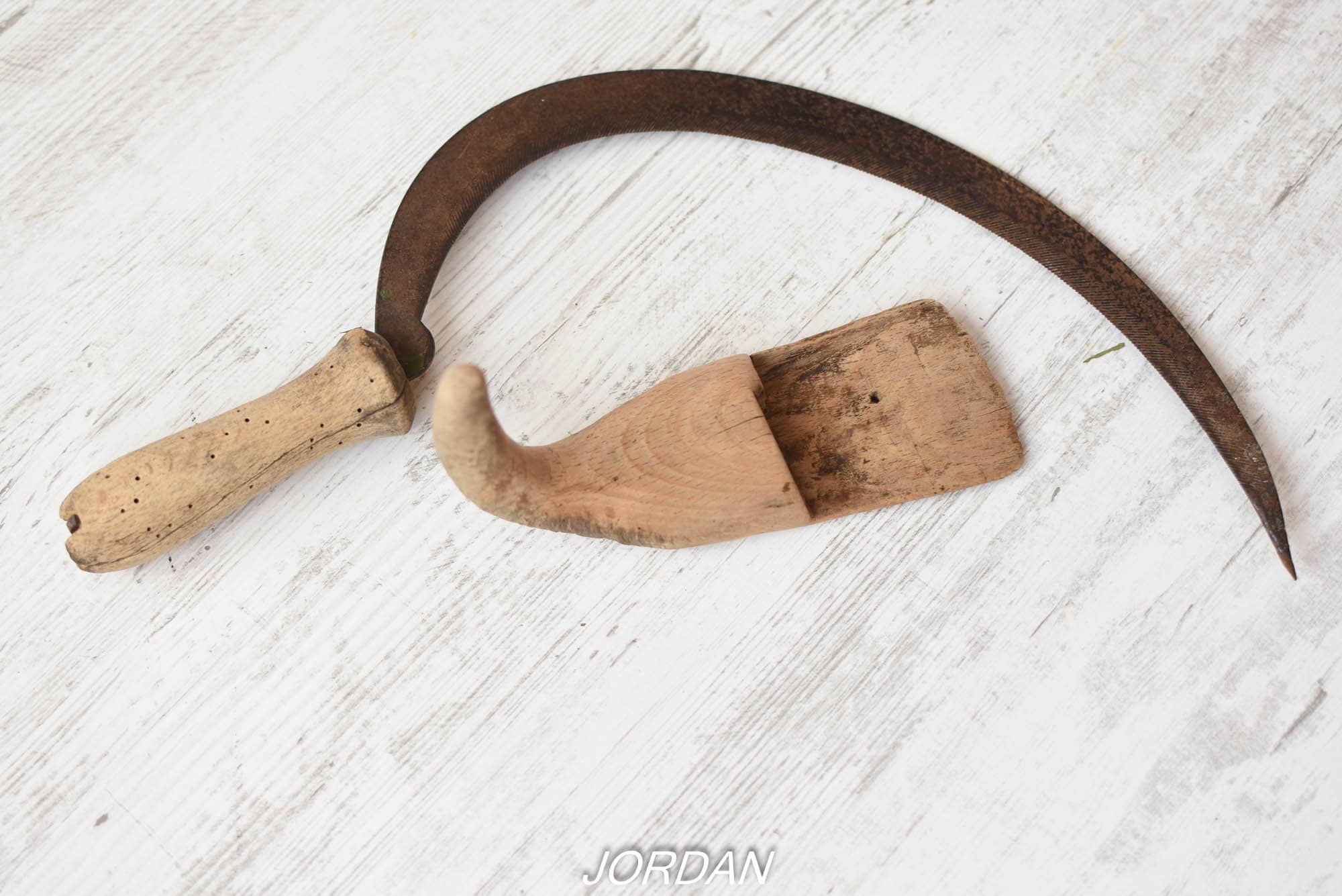 Antique Hand Sickle and Wooden Tool//primitive Farm | Etsy