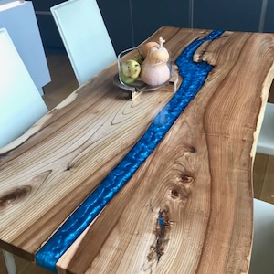Live Edge Dining Blue River Table Made in a Modern Rustic Finish With ...