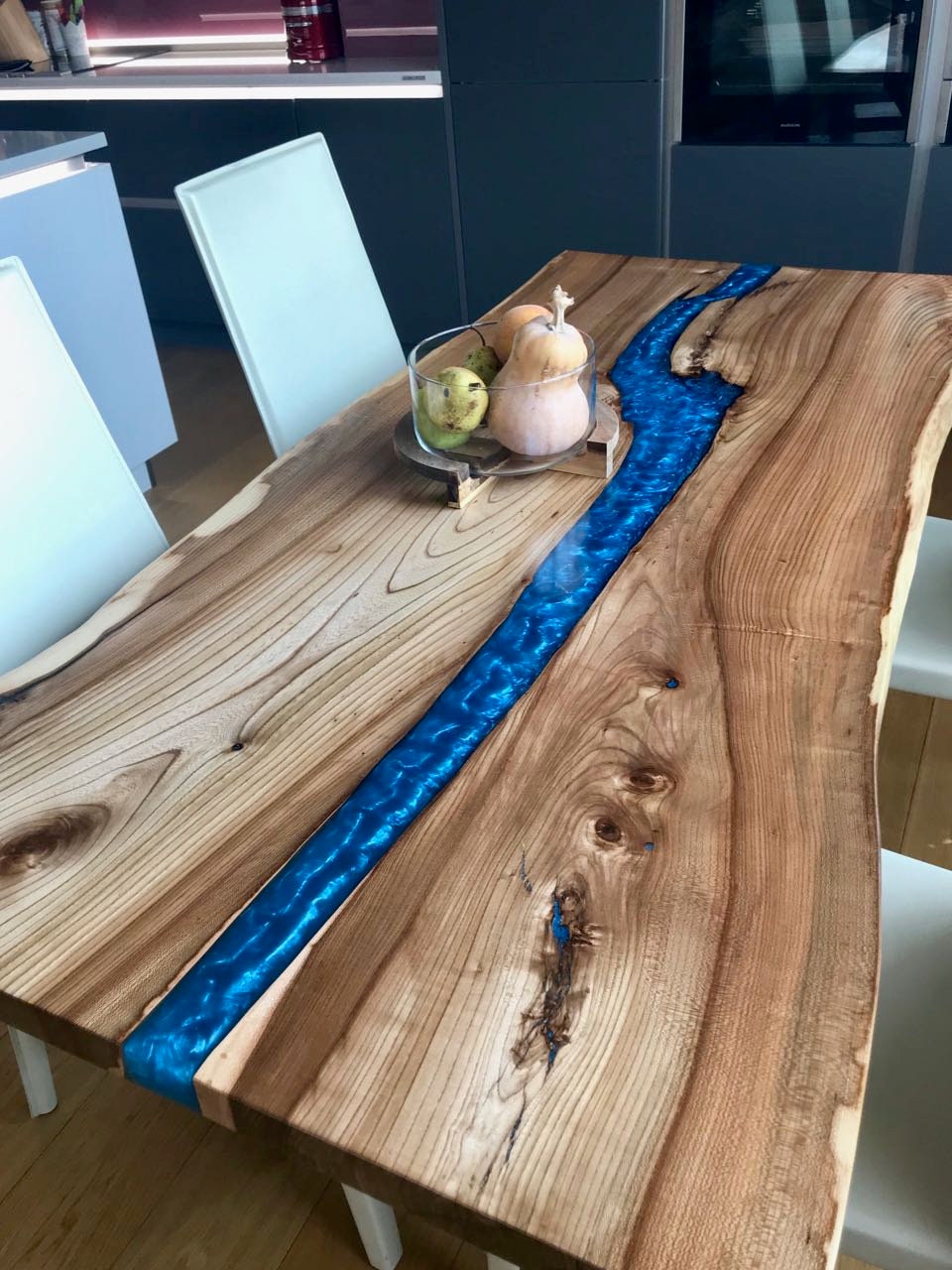Live Edge Dining Blue River Table Made in a Modern Rustic - Etsy