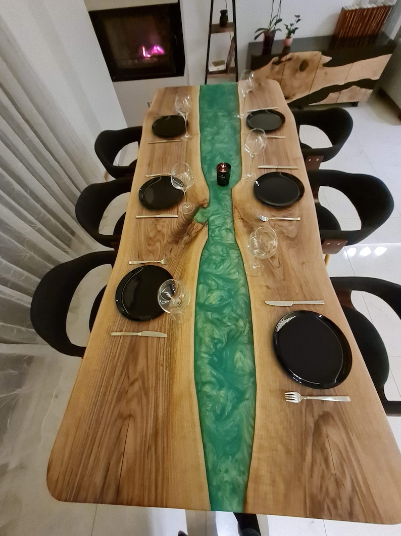 102 Live Edge Dining Green River Table Made in a Modern - Etsy