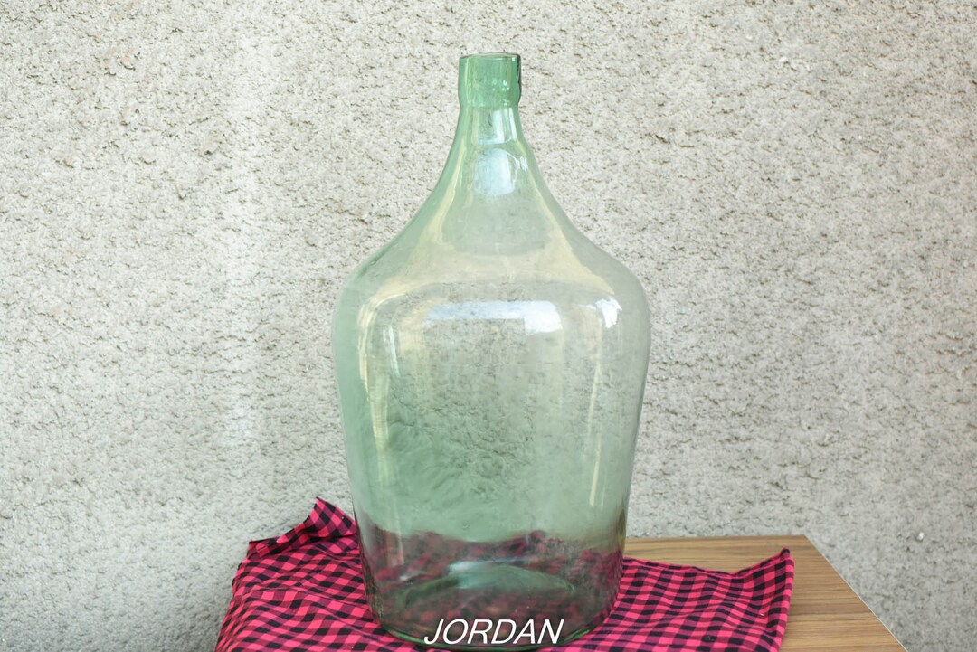 Vintage XXL Large Green Glass Demijohn 10 Liters//wine Demijohns ...