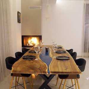 102" Live Edge Dining Blue River Table Made in a Modern Rustic Finish ...