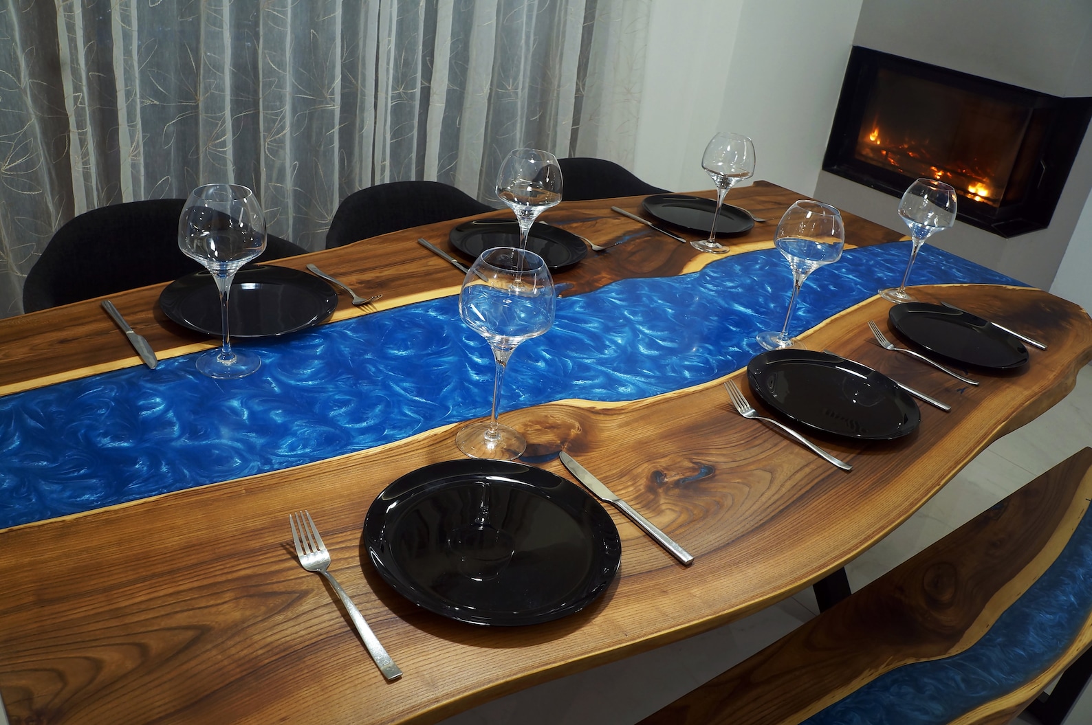 102" Live Edge Dining Blue River Table Made in a Modern Rustic Finish ...