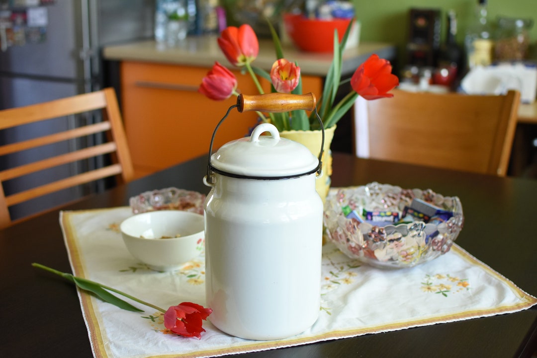 Vintage Soviet Enamelware//antique Milk Container//old Milk Can ...