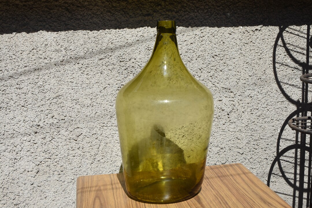 Vintage XXL Large Brown Glass Demijohn 10 Liters//wine Demijohns ...