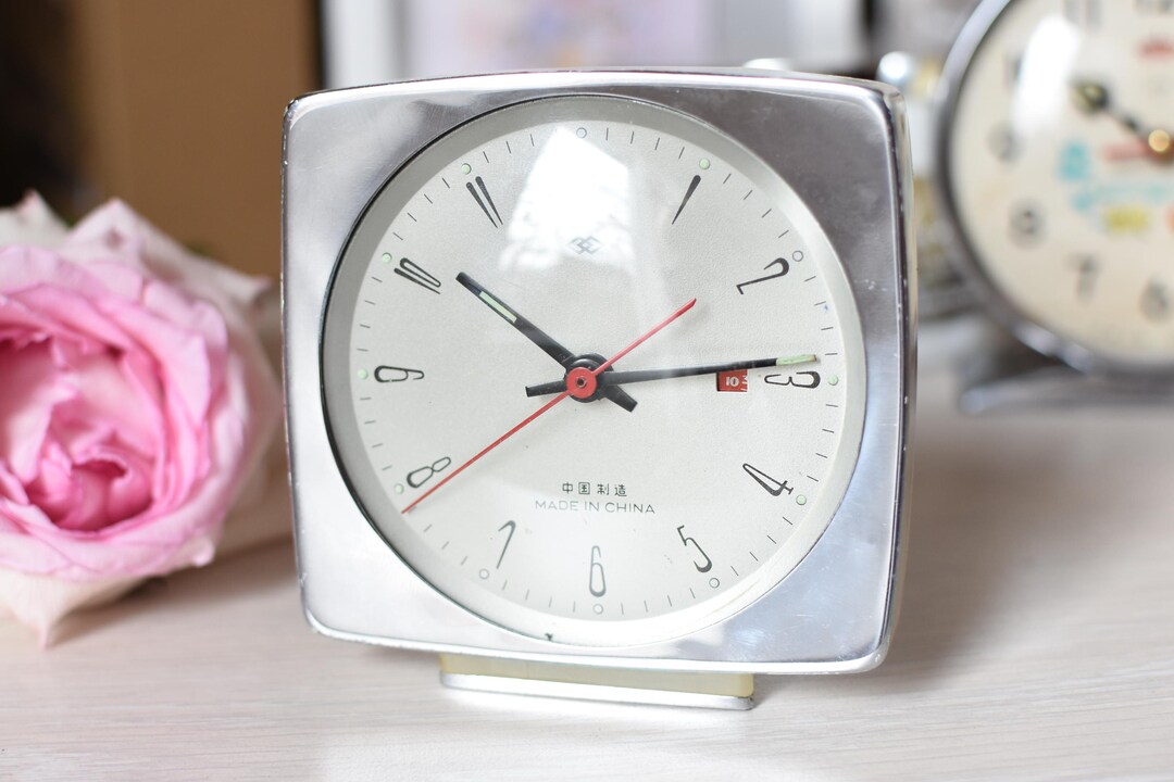 Vintage Large Mechanical Alarm Clock//chinese Alarm Clock 70s//working ...